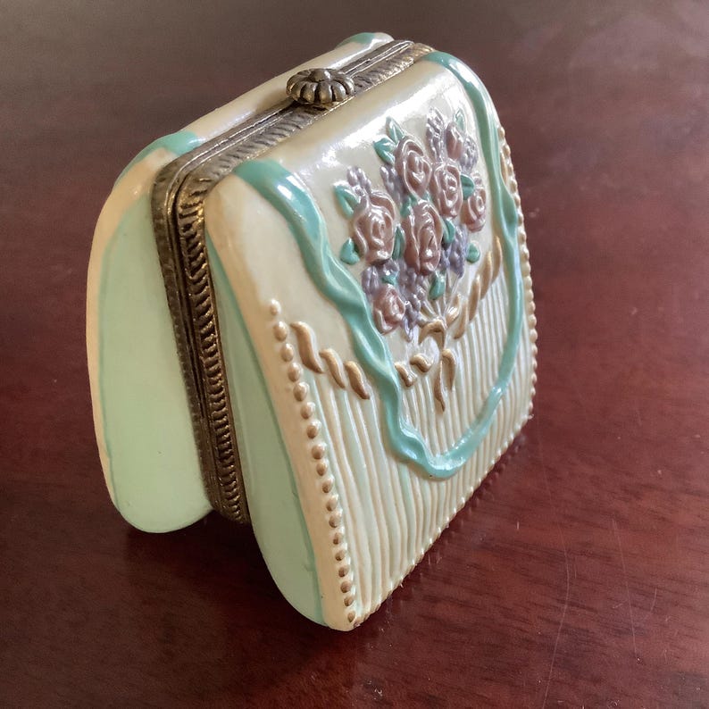 Hinged Porcelain Trinket Box in Shape of Purse - Etsy