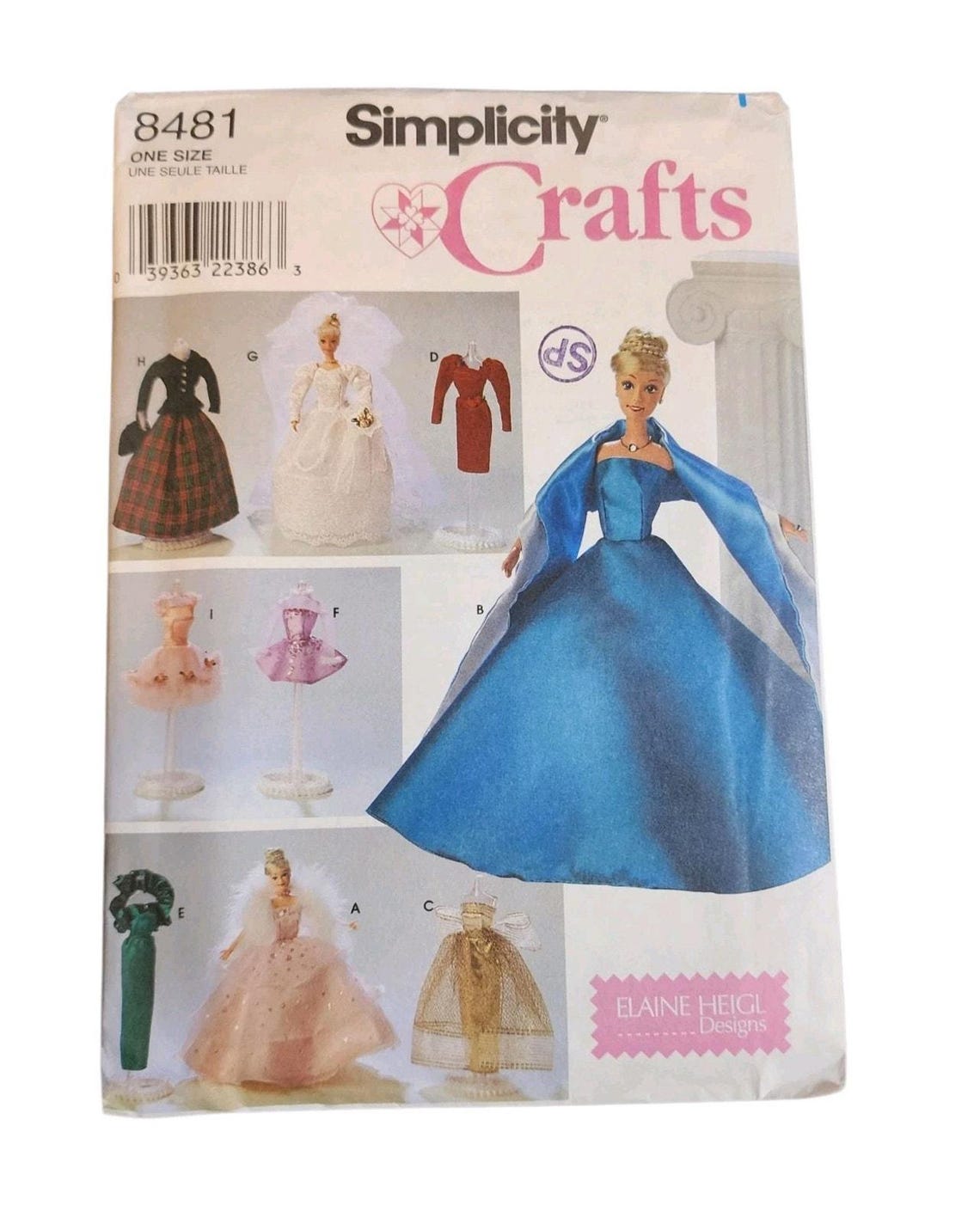 Simplicity Pattern 8481 Doll Clothes Elaine Heigl Fashion Dolls 11 1/2 ...