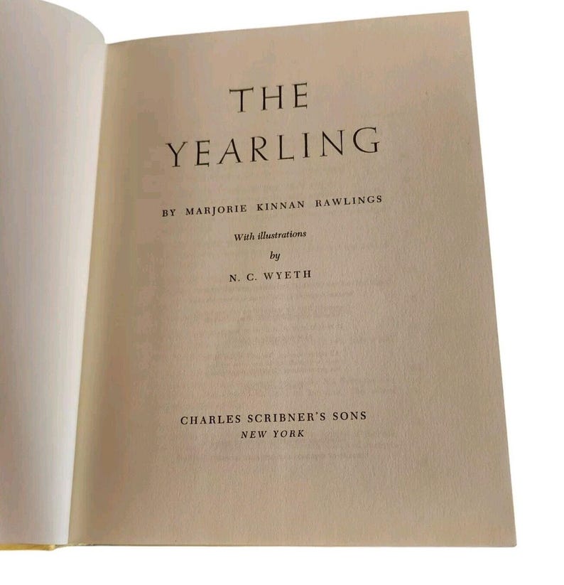 Marjorie Kinnan Rawlings & N. C. Wyeth THE YEARLING Illustrated - Etsy