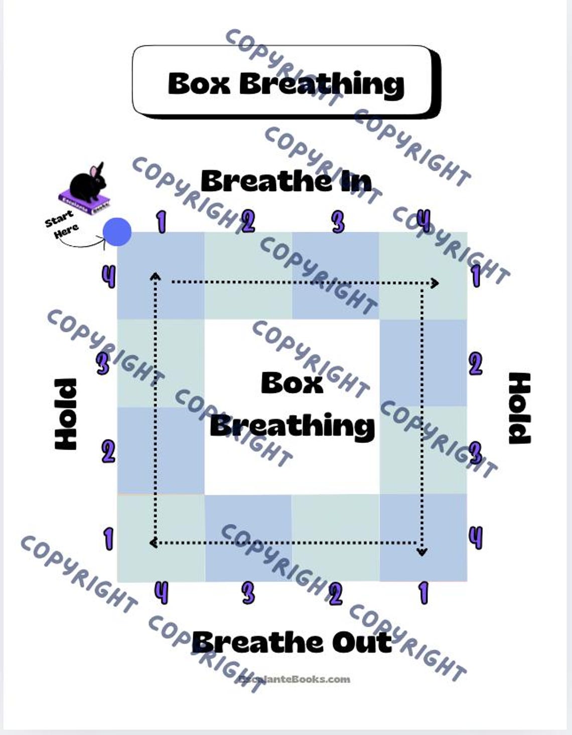 Box Breathing Worksheet - Etsy