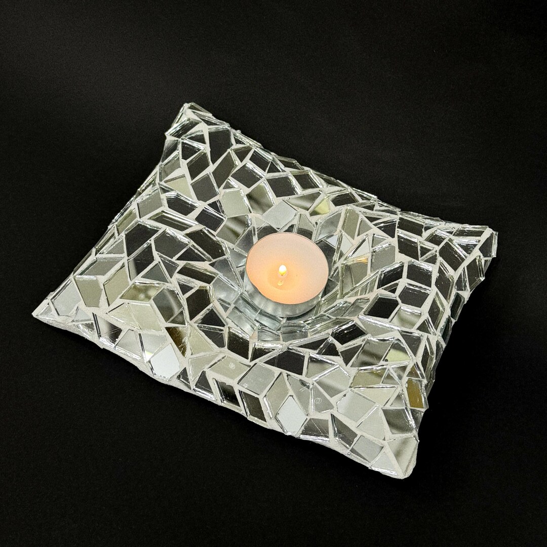Mirror Mosaic Candlestick Holder Pillow - Etsy