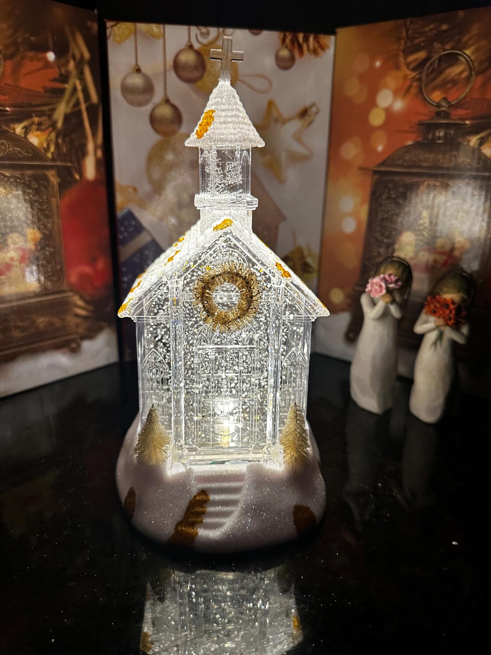 LED Lighted Swirling Glitter Church, Christmas Gift , Church Decor ...