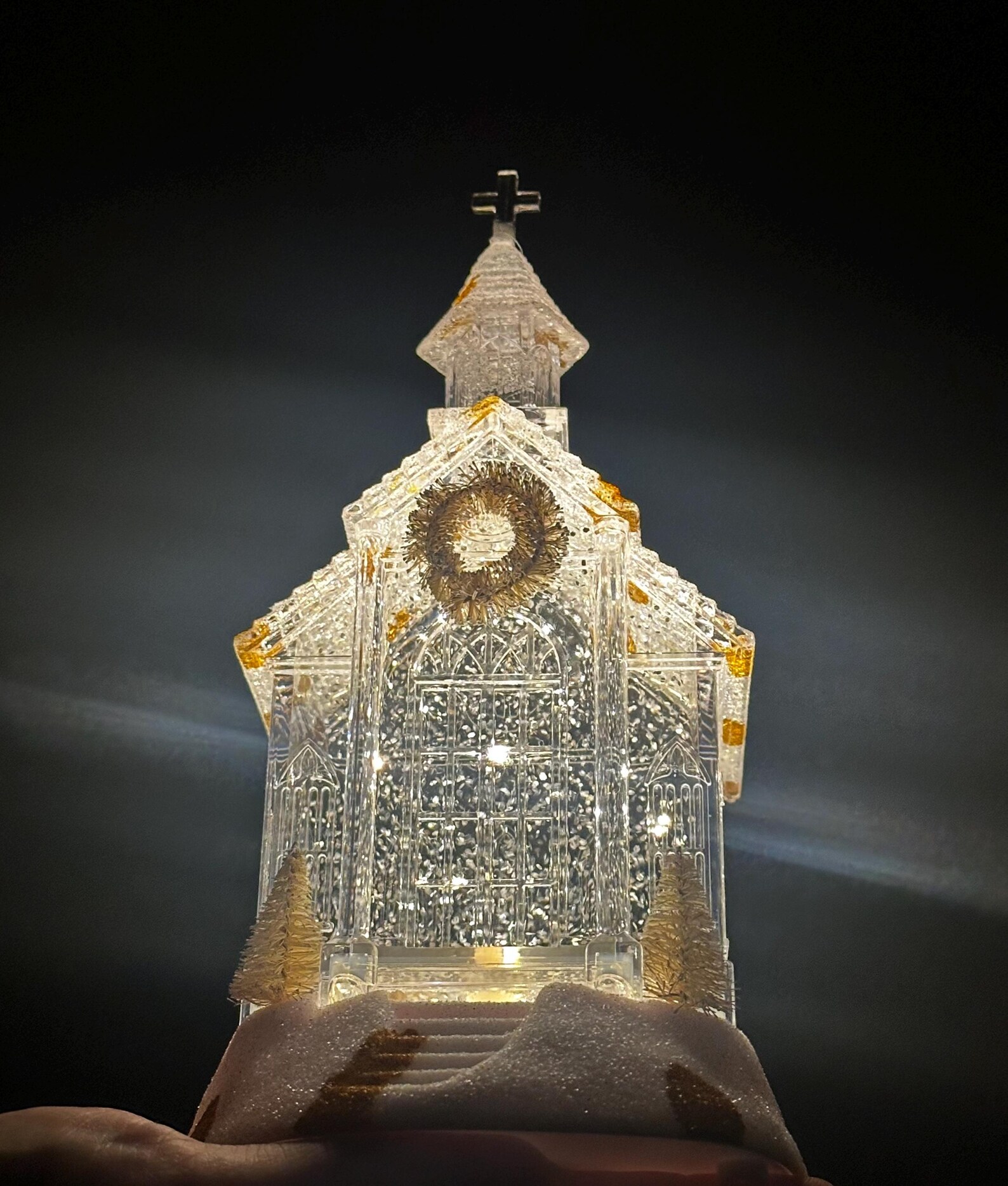 LED Lighted Swirling Glitter Church, Christmas Gift , Church Decor ...
