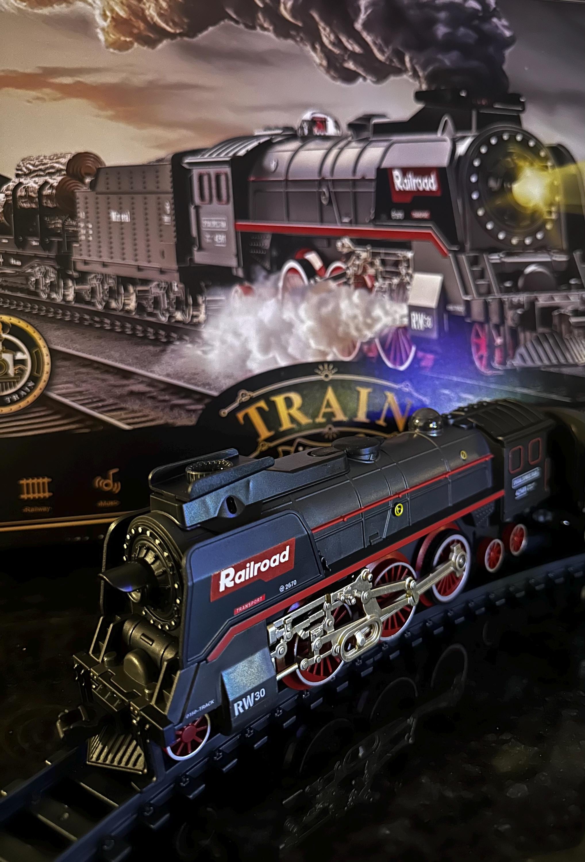 Electric Christmas Train Set, Classic Train Decor, Metal Steam ...