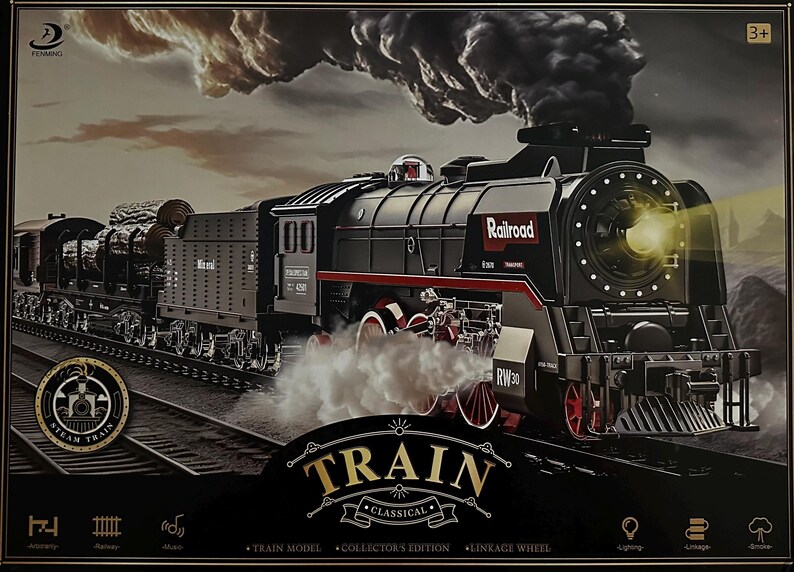 Electric Christmas Train Set, Classic Train Decor, Metal Steam ...