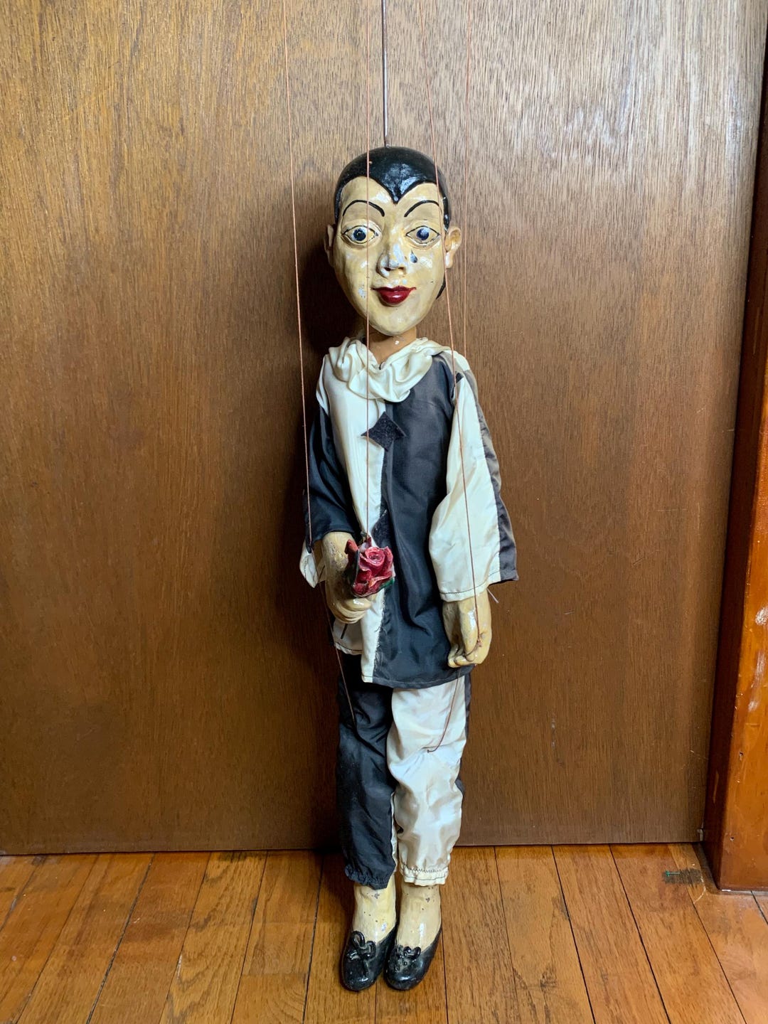 Vintage Marionette Jester Clown- Handmade Original Professional Puppet ...