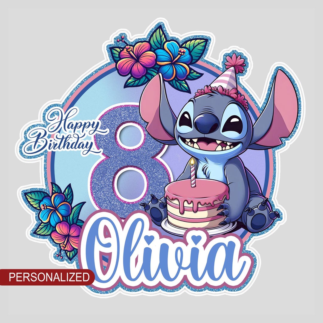 Personalized Stitch Cake Topper, Cake Decoration, Lilo & Stitch ...