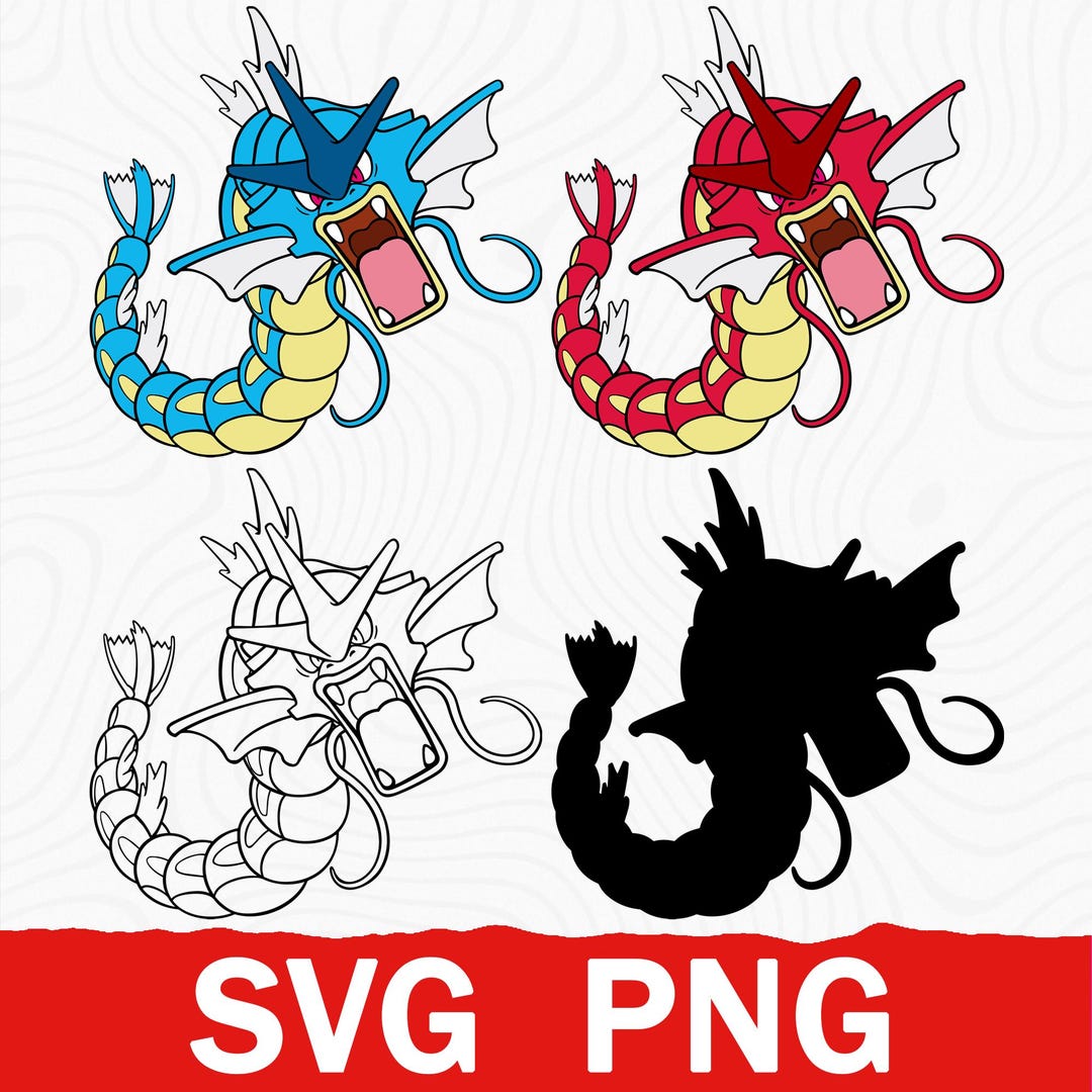 GYARADOS Shiny Pokemon Vector, Pokemon SVG, Pokemon Png, Gyarados ...