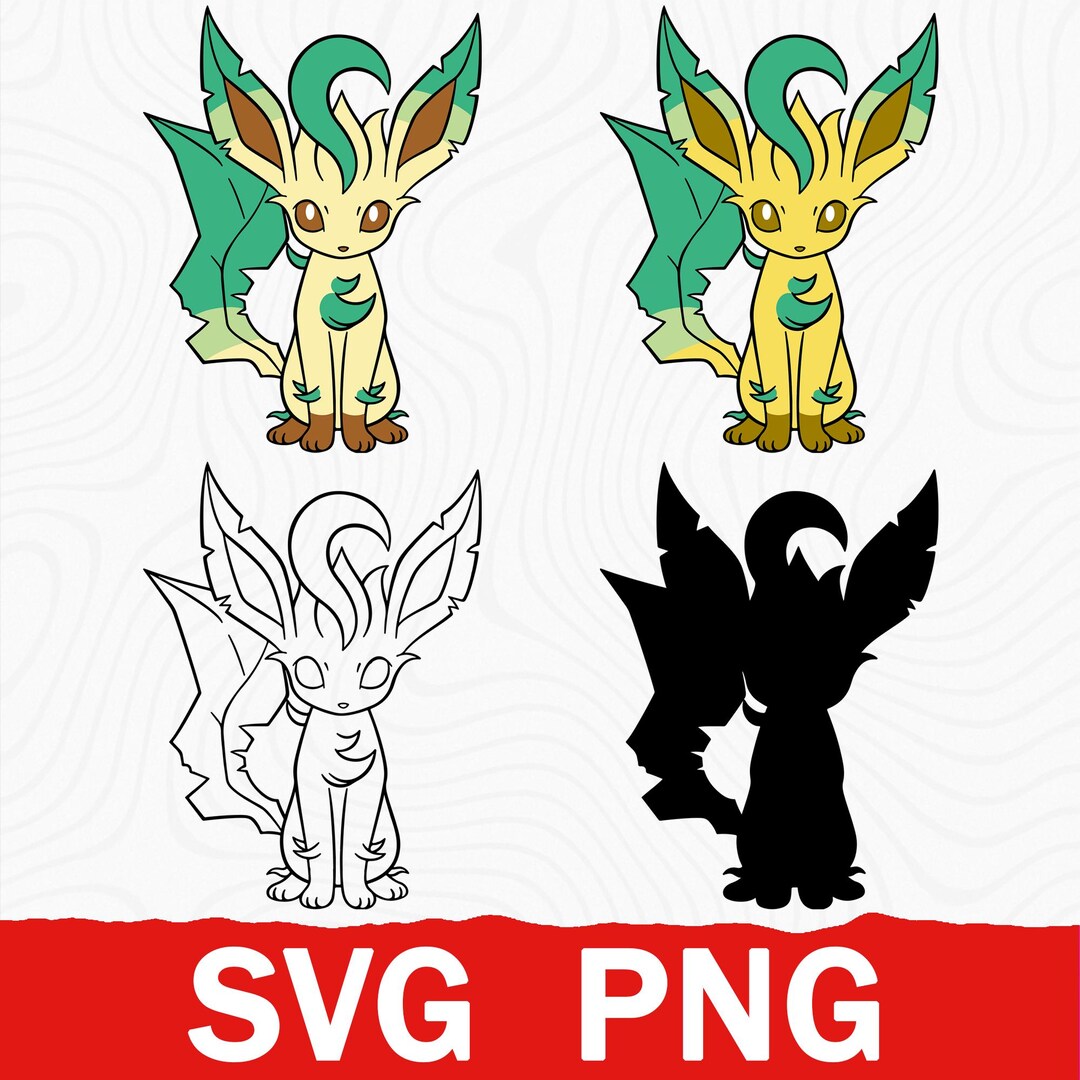 LEAFEON Shiny Pokemon Vector, Pokemon SVG, Pokemon Png, Leafeon Graphic ...