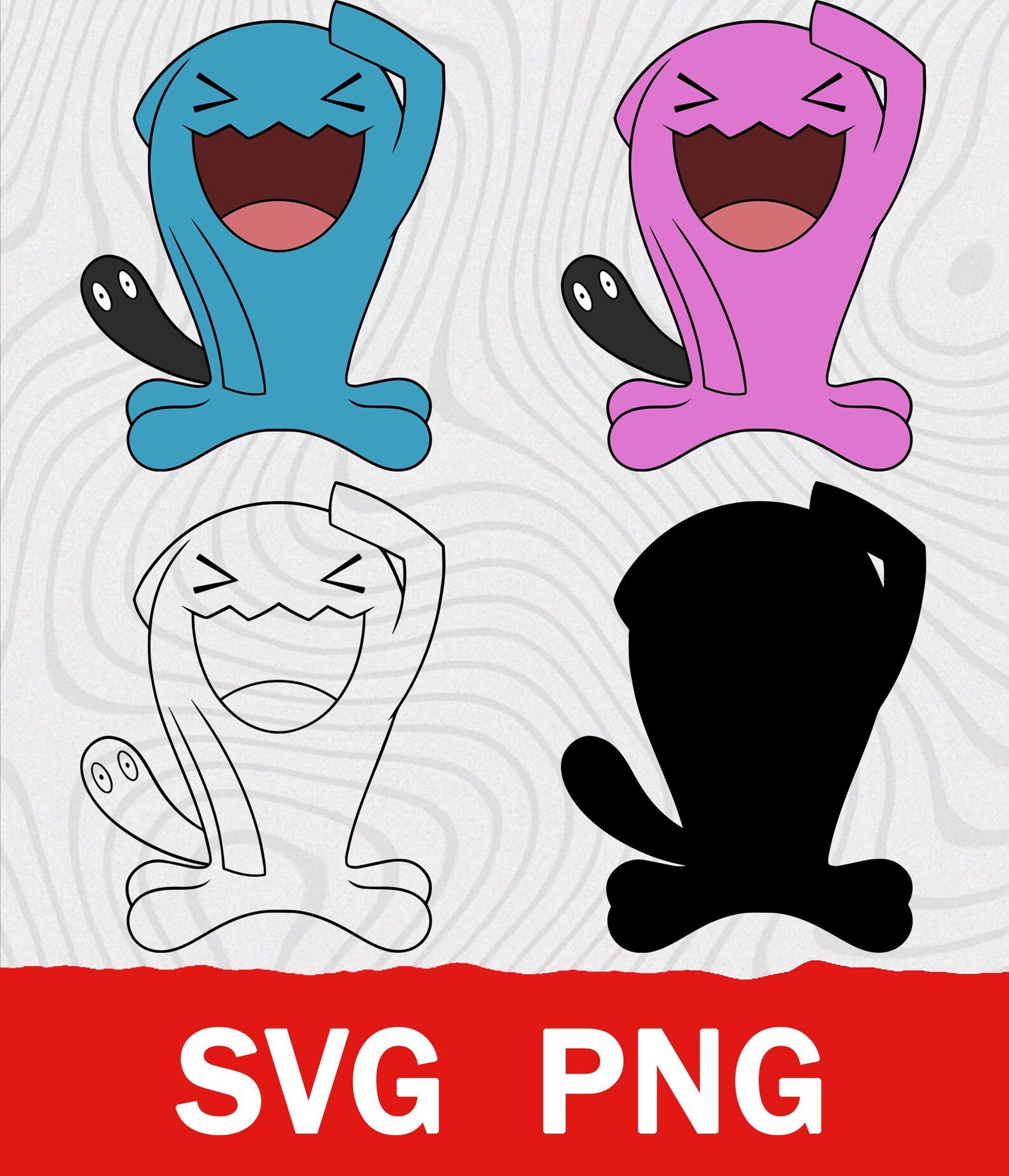 WOBBUFFETT Shiny Pokemon Vector, Pokemon SVG, Pokemon Png, Wobbuffett ...