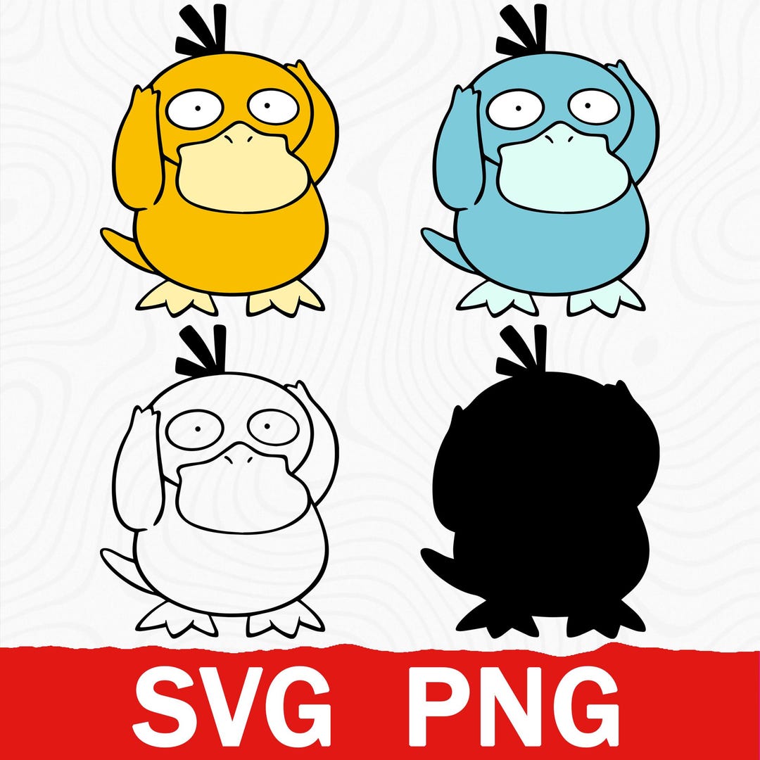 PSYDUCK Shiny Pokemon Vector, Pokemon SVG, Pokemon Png, Psyduck Graphic ...