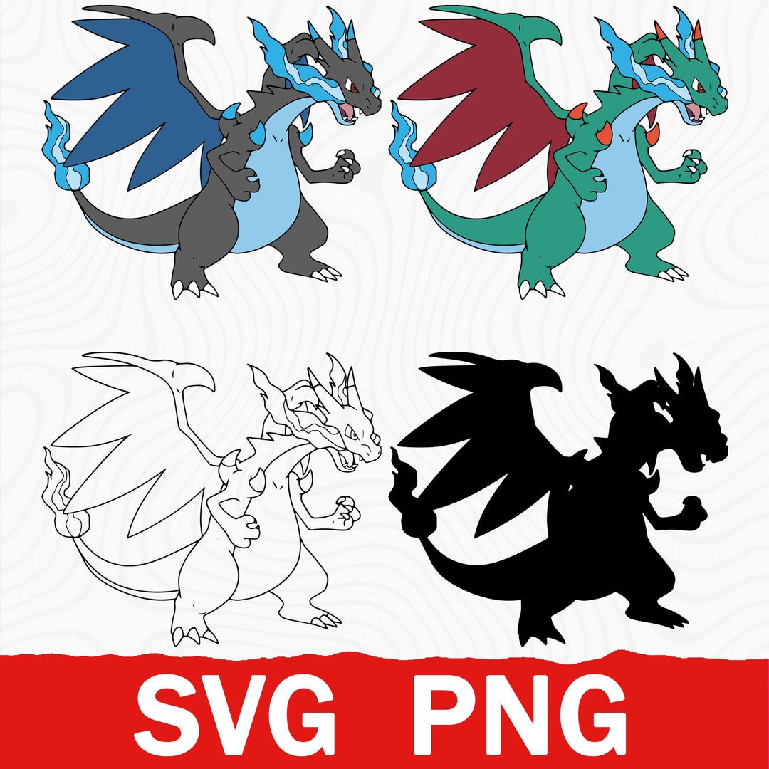 MEGA CHARIZARD X Shiny Pokemon Vector, Pokemon SVG, Pokemon Png ...