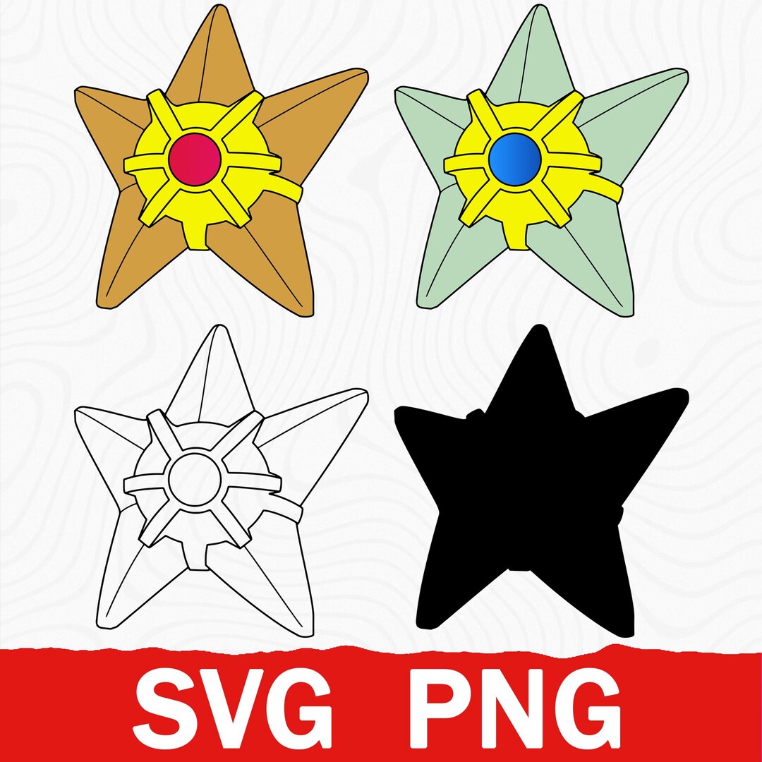 STARYU Shiny Pokemon Vector, Pokemon SVG, Pokemon Png, Staryu Graphic ...