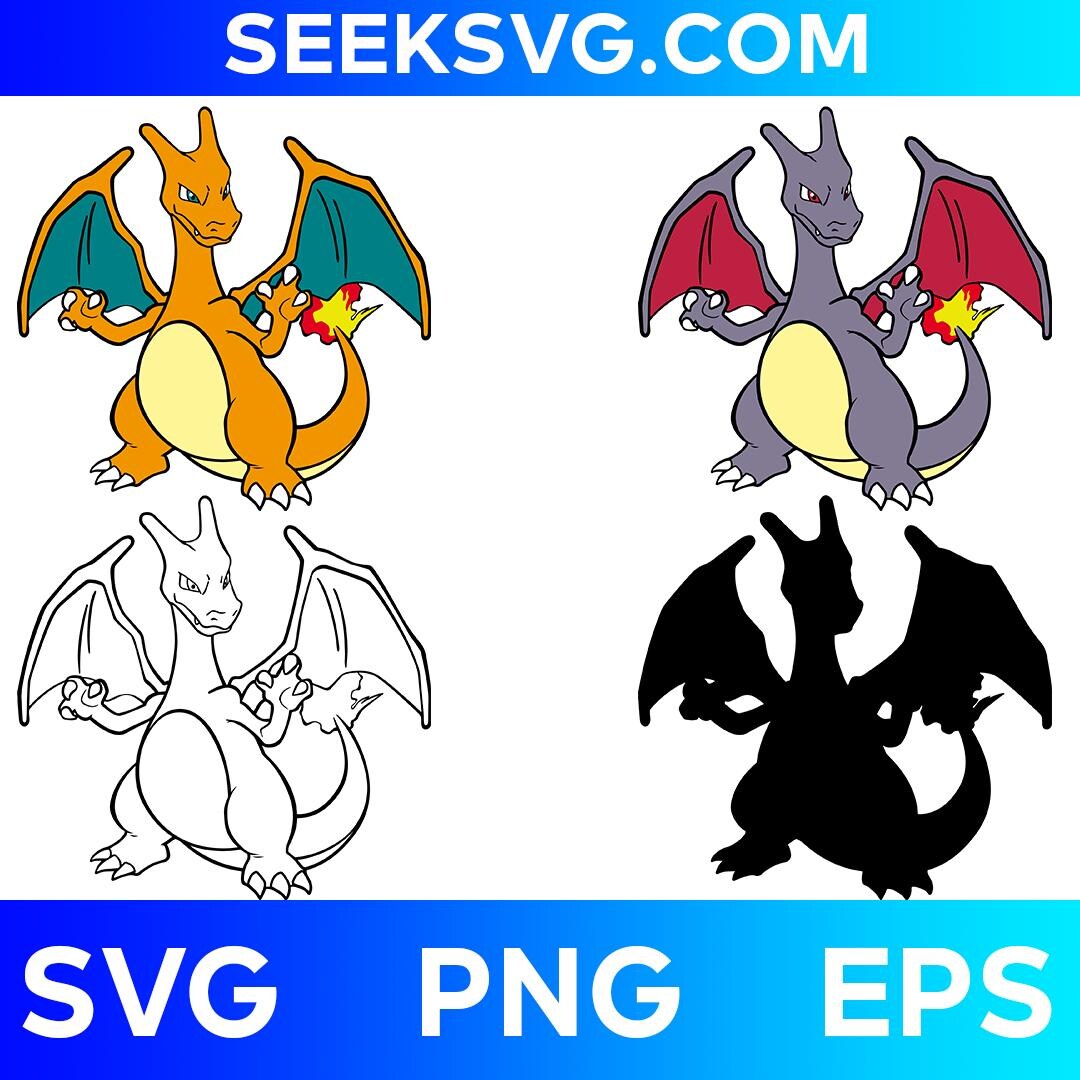 Pokemon Charizard Shiny SVG, PNG, EPS - Etsy