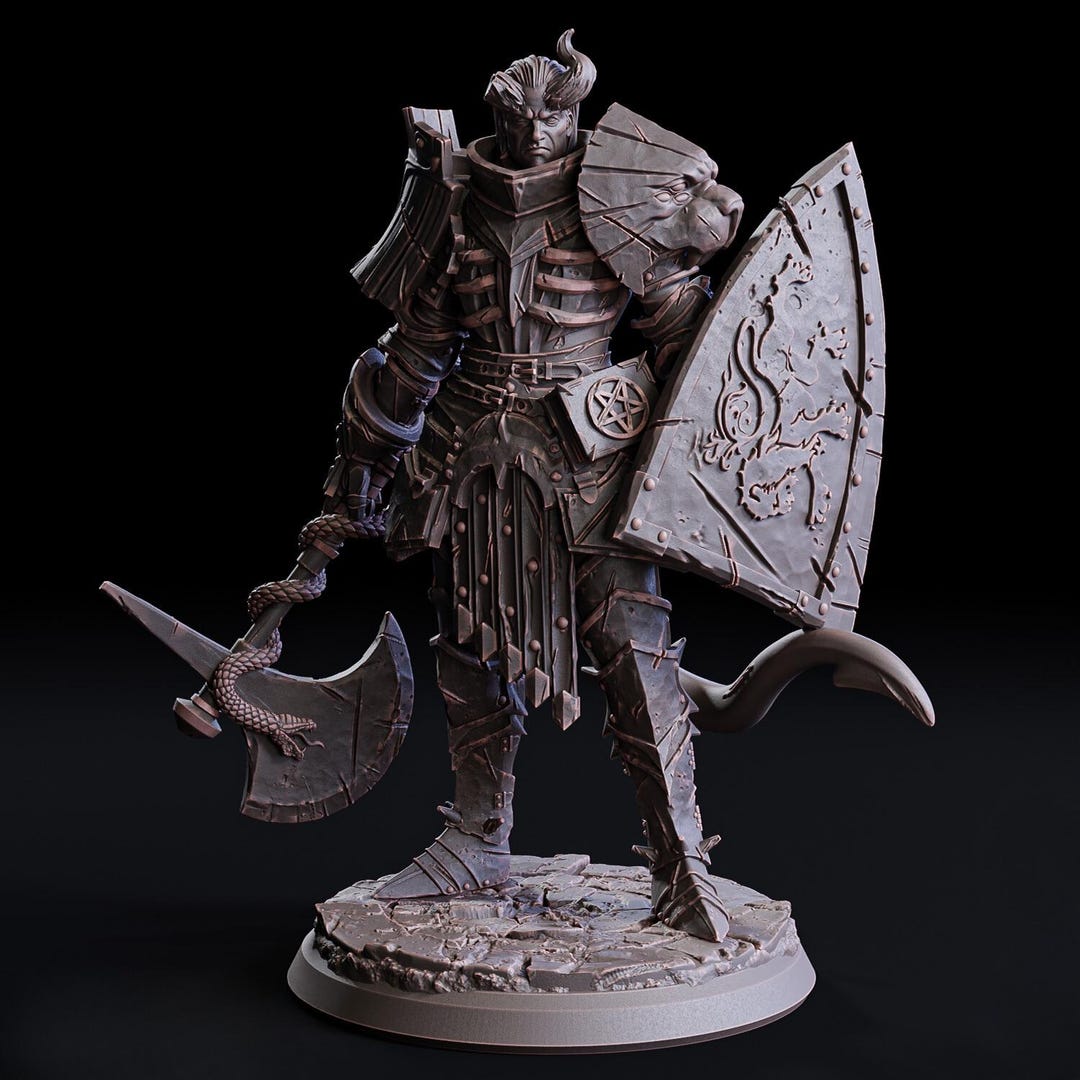 Tiefling Paladin D&D 32mm STL Files - Etsy