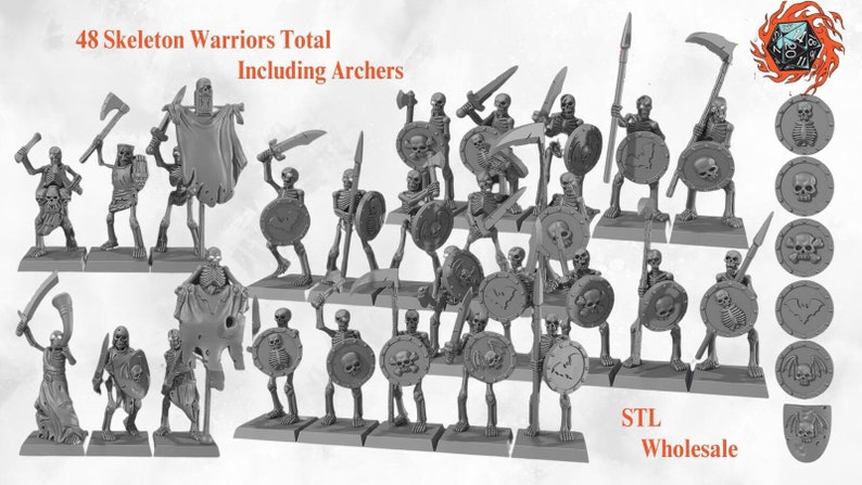 48 Mini Skeleton Legion D&D 28mm STL Files - Etsy