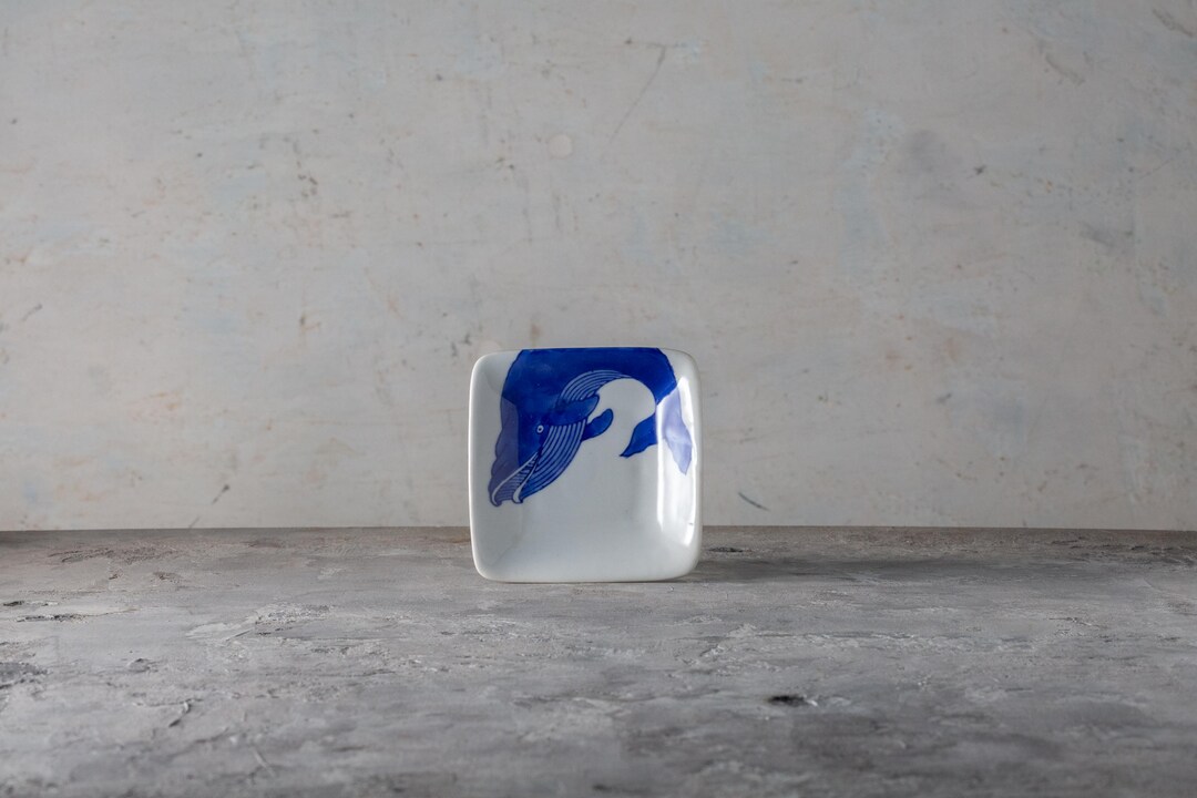 Aritayaki Kujira Sara Whale Square Mamezara Soy Dish Porcelain Japan ...