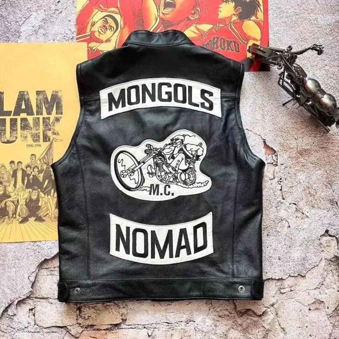 Custom-made MONGOLS NOMAD Motorcycle Club Embroidered Black Leather ...