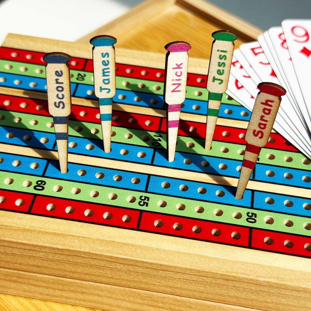 Personalized Wood Cribbage Pegs Custom Name Peg Set Engraved Cribbage ...