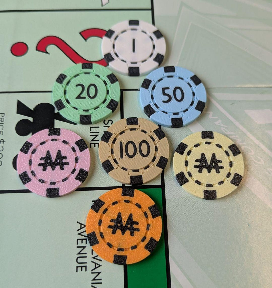 Custom Double Sided Money Chips for Monopoly or Other Games - Shipping ...