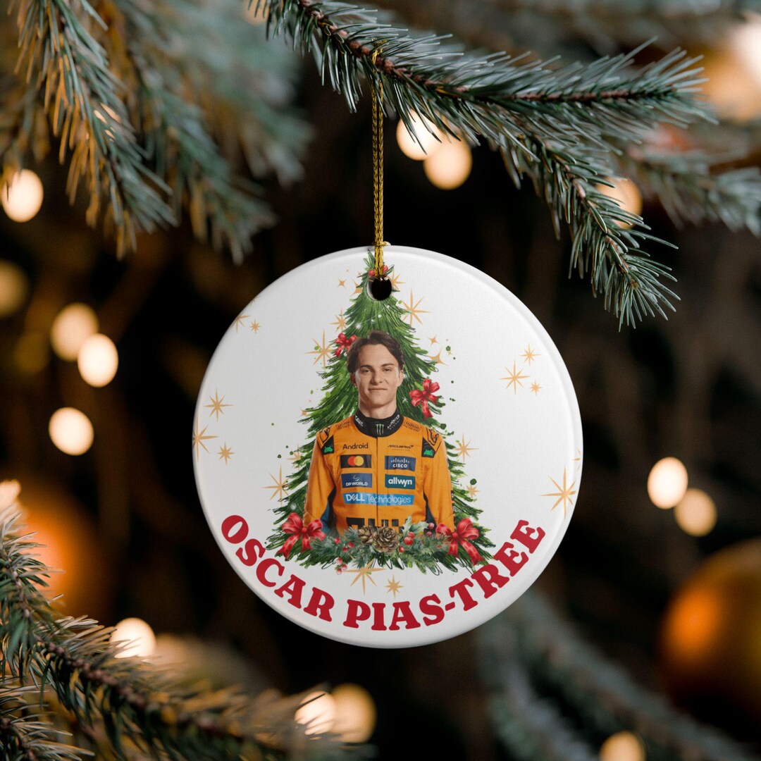 Oscar Piastri Funny Christmas Tree Ornament | Ceramic Holiday ...