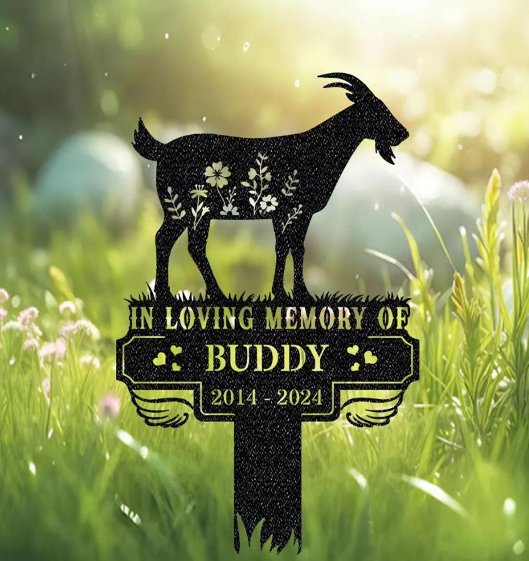 Custom Goat Memorial Stake Sign, Personalized Pet Grave Marker, Outdoor ...