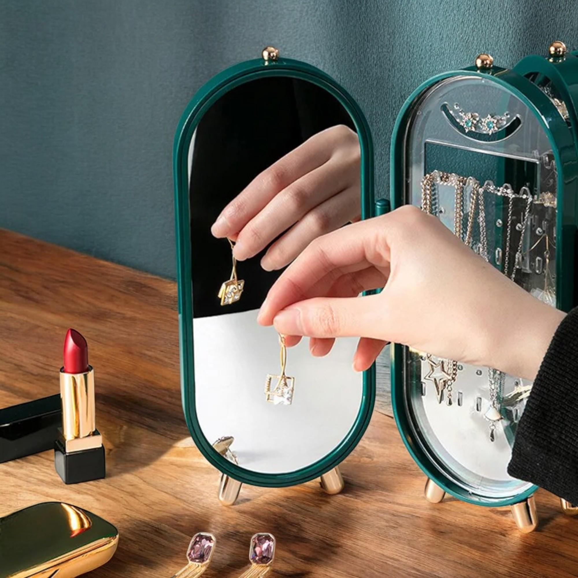 Mirror Jewelry Stand & Earring Organizer: Elegant Necklace Display - Etsy