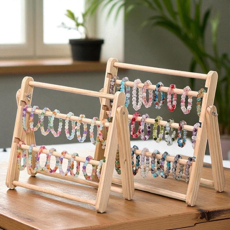 Wood Bracelet Holder & Gold Jewelry Stand: Craft Fair Display - Etsy