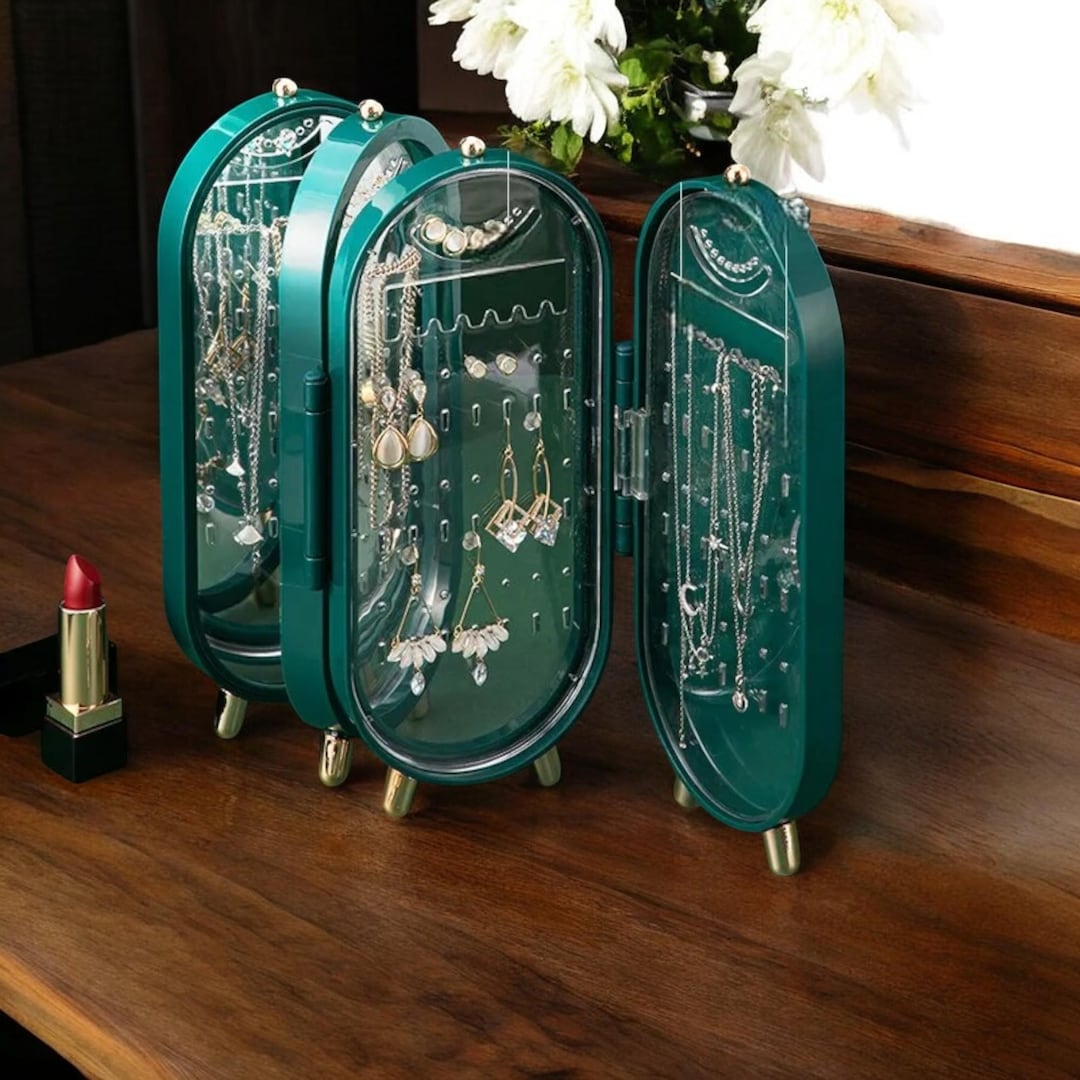 Mirror Jewelry Stand & Earring Organizer: Elegant Necklace Display - Etsy