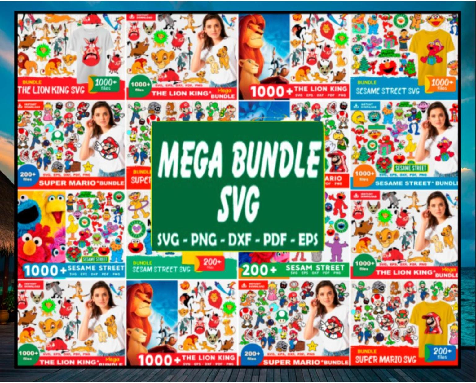 Sesame Street and Mario Mega Bundle Svg, Sesame Treet Svg, Mario Svg - Etsy