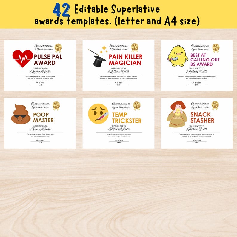 Nursing Awards Funny Superlative Award Nurse Medical Employee Fun ...