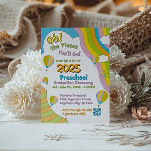 Editable Preschool Graduation Invitation Template: Canva Printable - Etsy