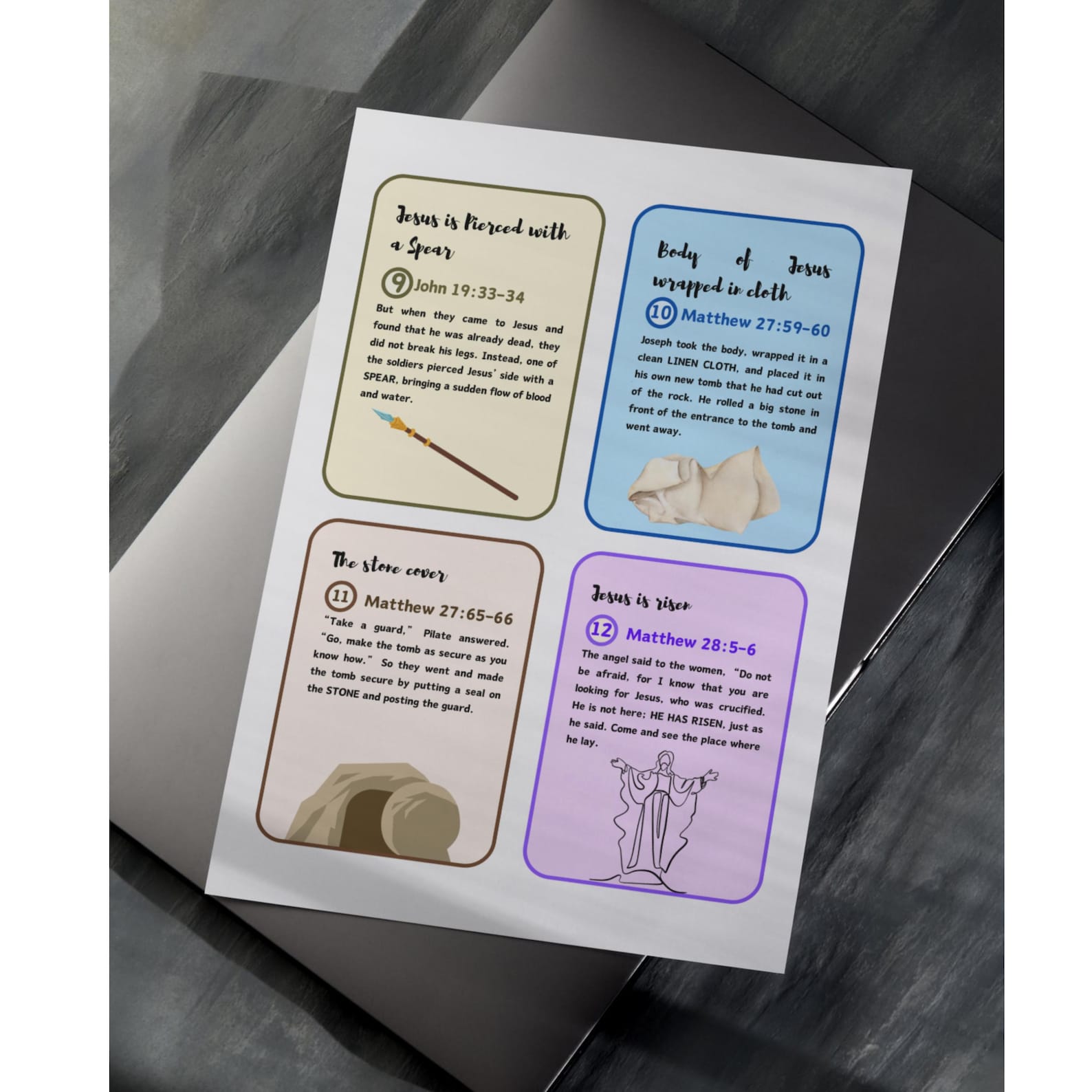 Resurrection Eggs and Story Cards Printable Easter Egg Hunt Activity ...