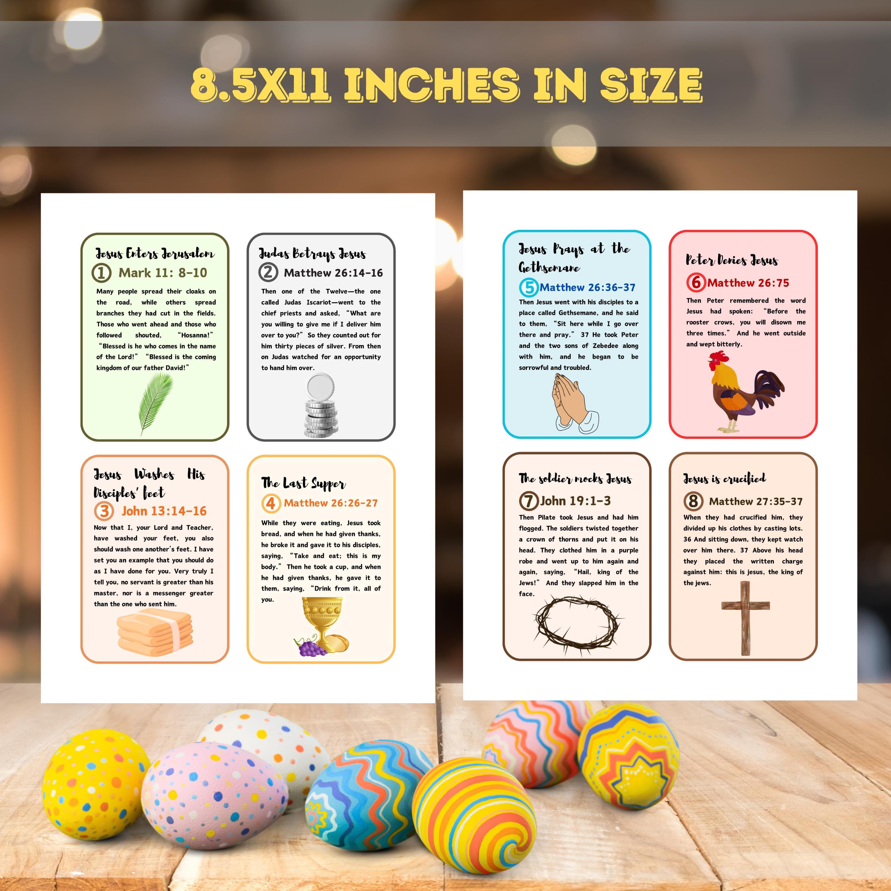 Resurrection Eggs and Story Cards Printable Easter Egg Hunt Activity ...