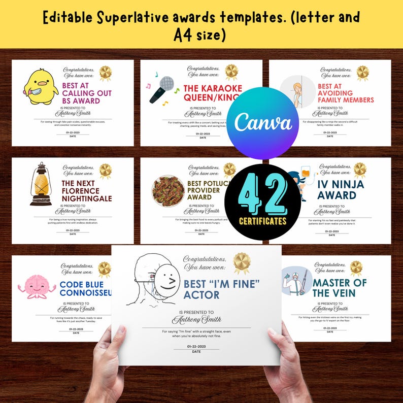 Nursing Awards Funny Superlative Award Nurse Medical Employee Fun ...