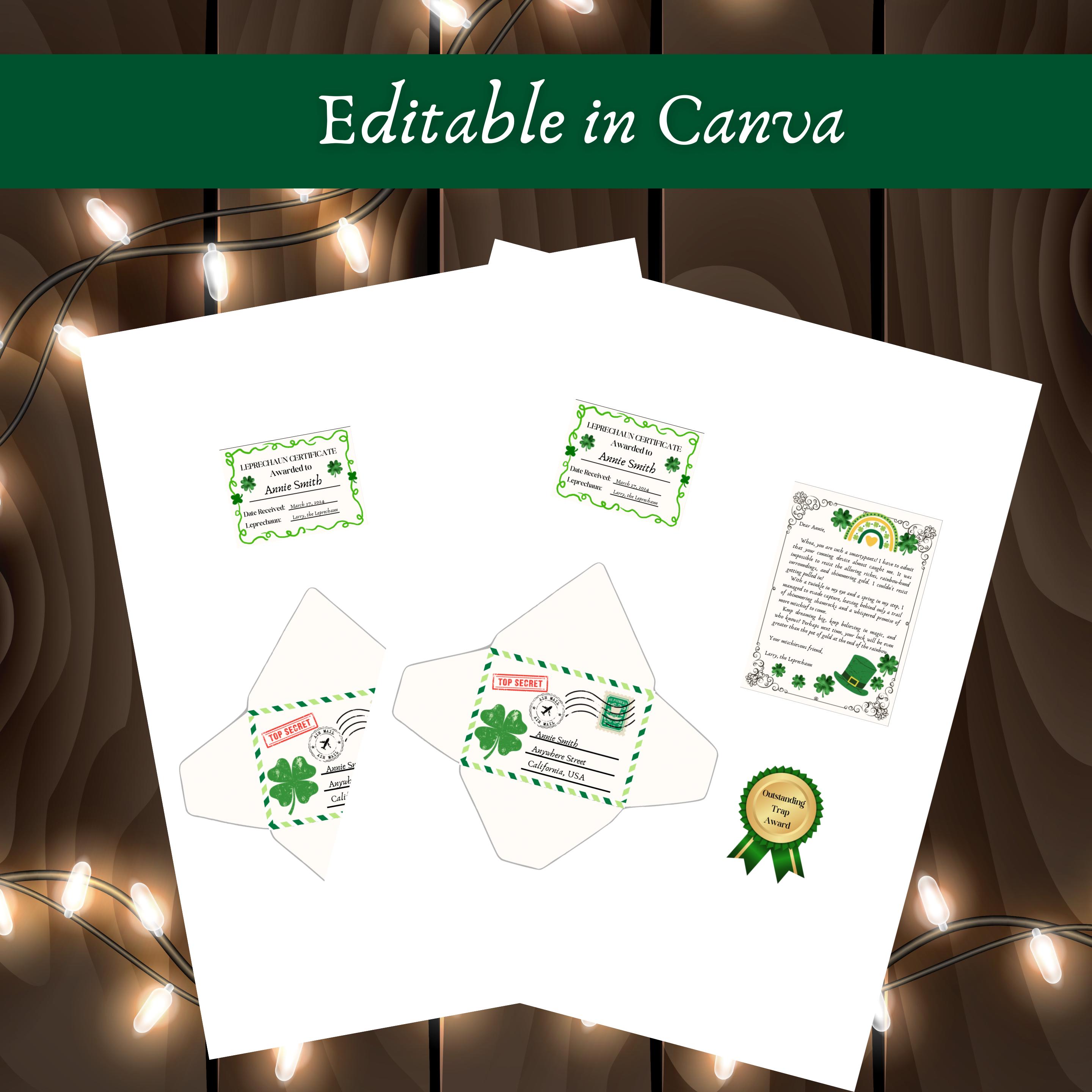 Leprechaun Letter Canva Template Free Editable Printable With Envelope ...