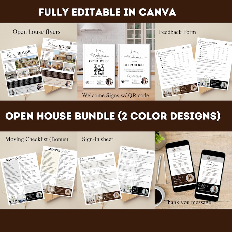 Editable Open House Kit: Real Estate Signs, Flyers, Feedback Form ...