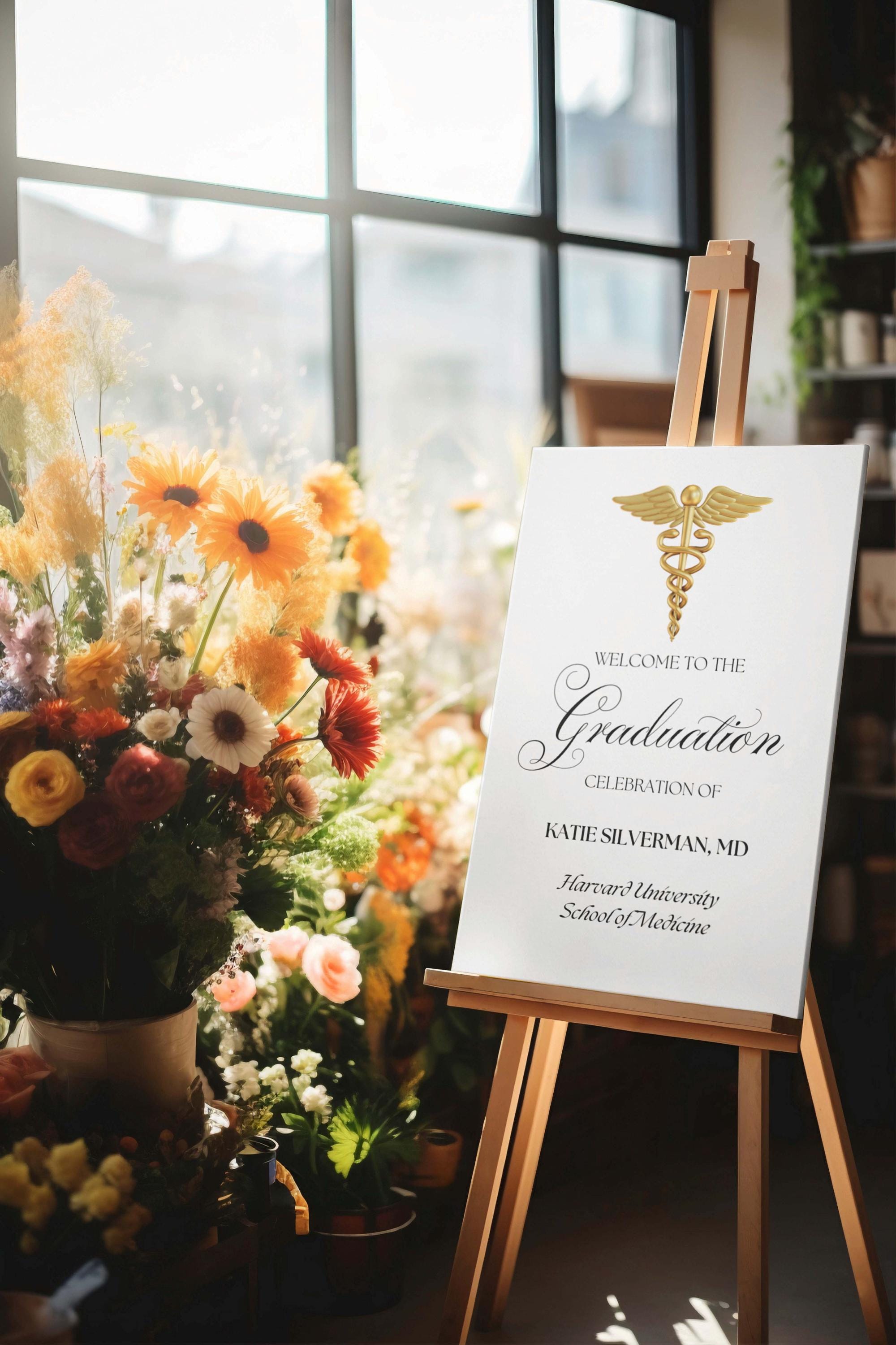 Medical School Graduation Decorations Editable Welcome Sign Free Canva ...