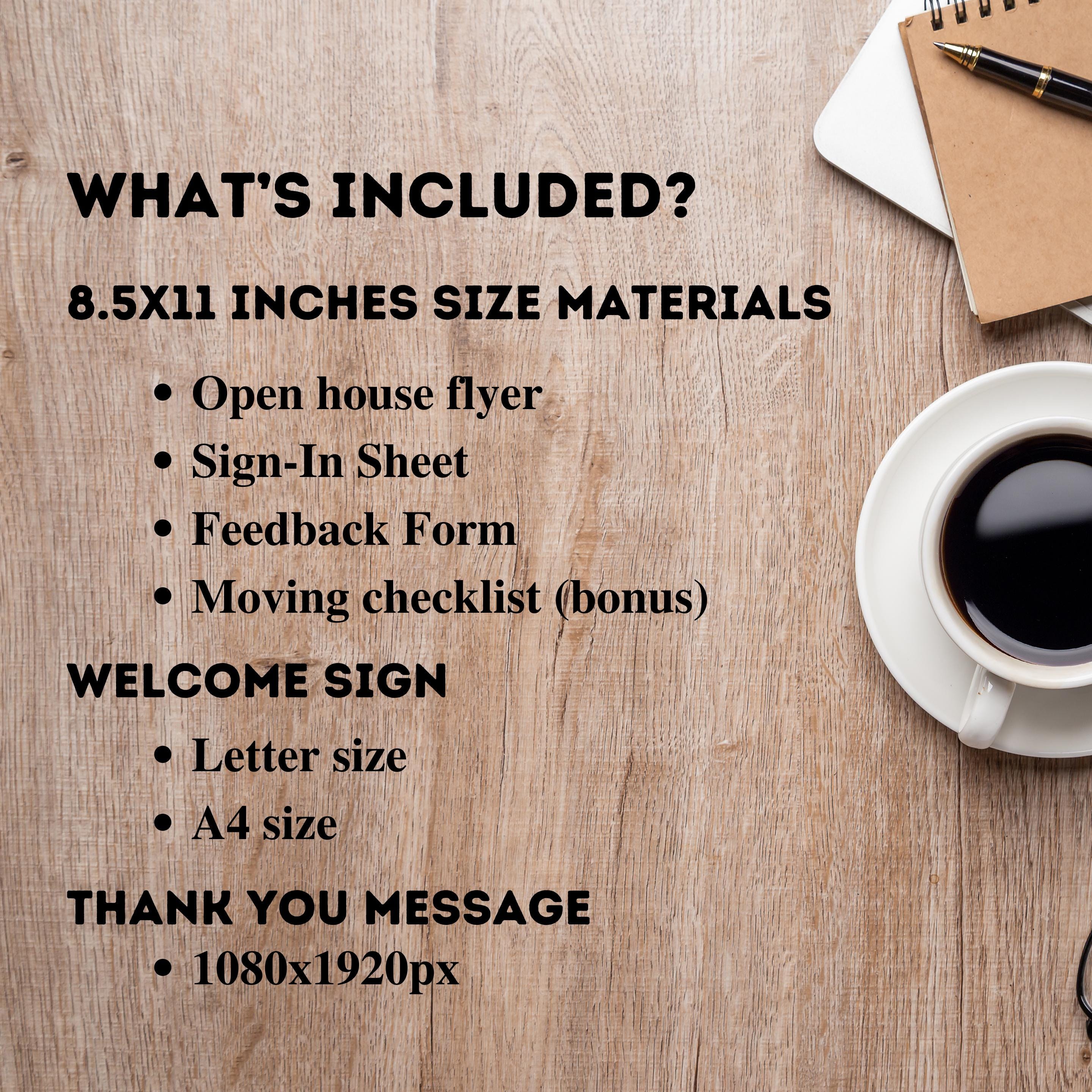 Editable Open House Kit: Real Estate Signs, Flyers, Feedback Form ...