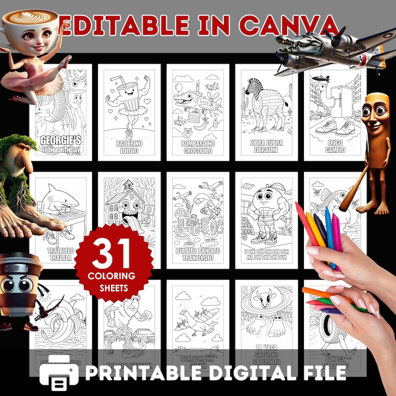 Brainrot plantilla papercraft - Etsy España