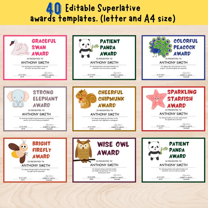 Superlative Awards From Teacher End of Year Award Classroom School ...