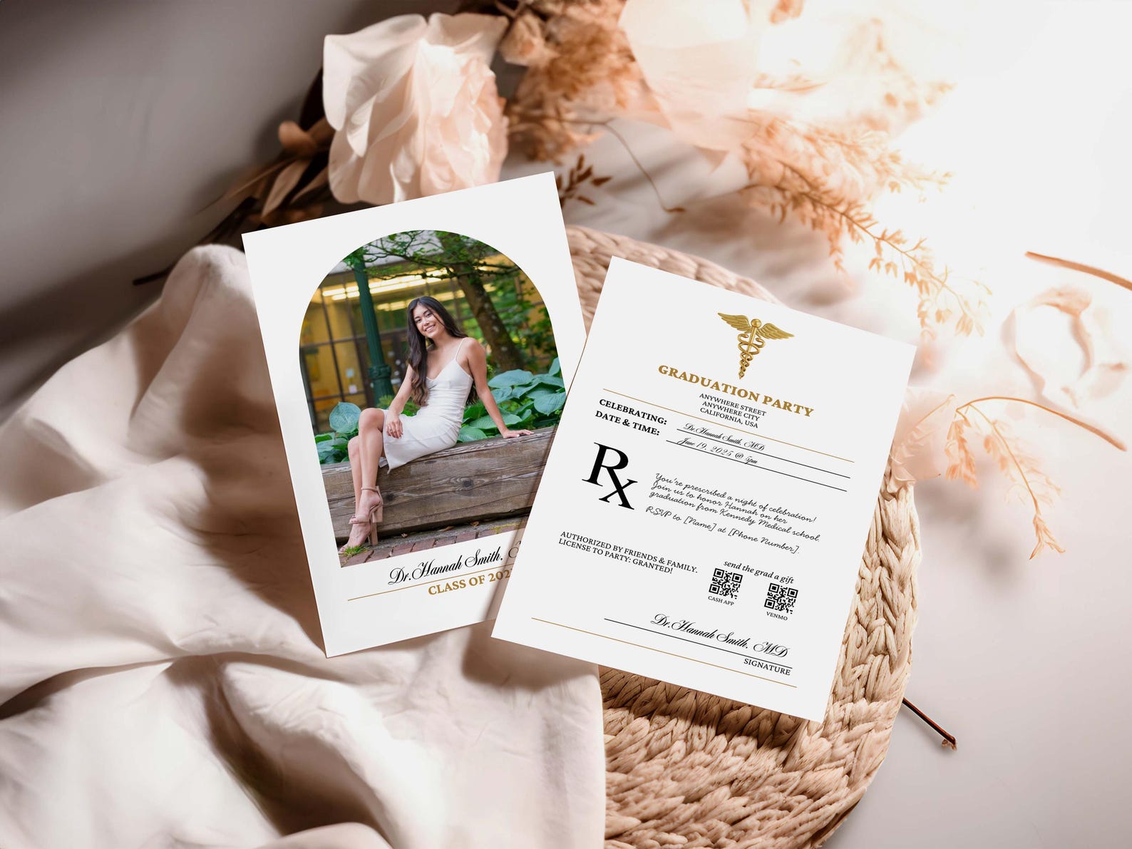 Save the Date Medical Prescription Invitation Template | Editable Canva ...