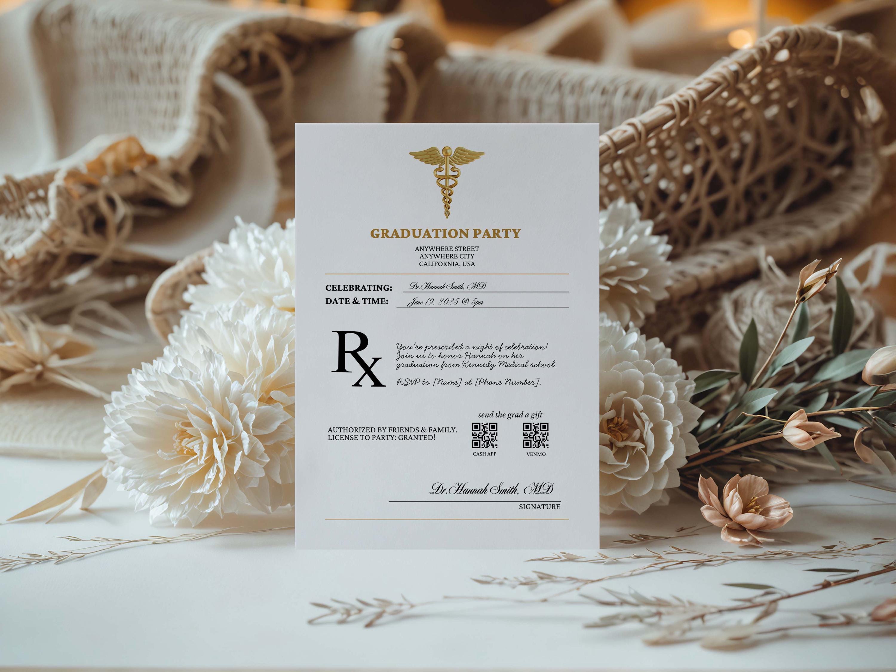 Save the Date Medical Prescription Invitation Template | Editable Canva ...