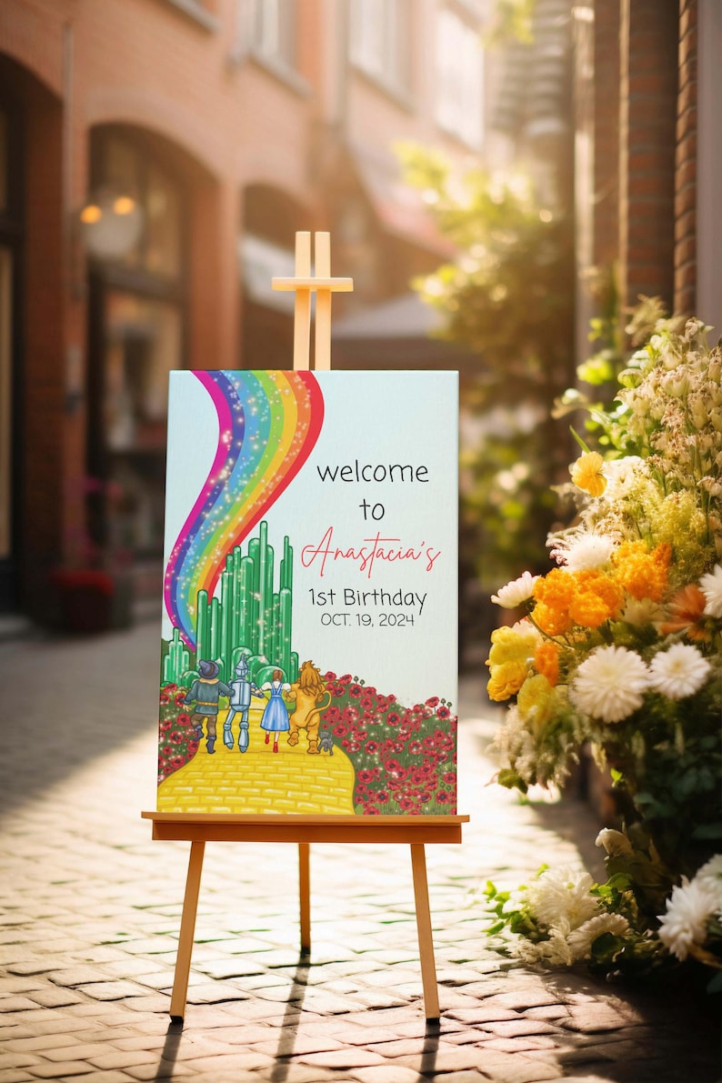 Wizard of Oz Birthday Welcome Sign: Editable Party Decor (digital ...