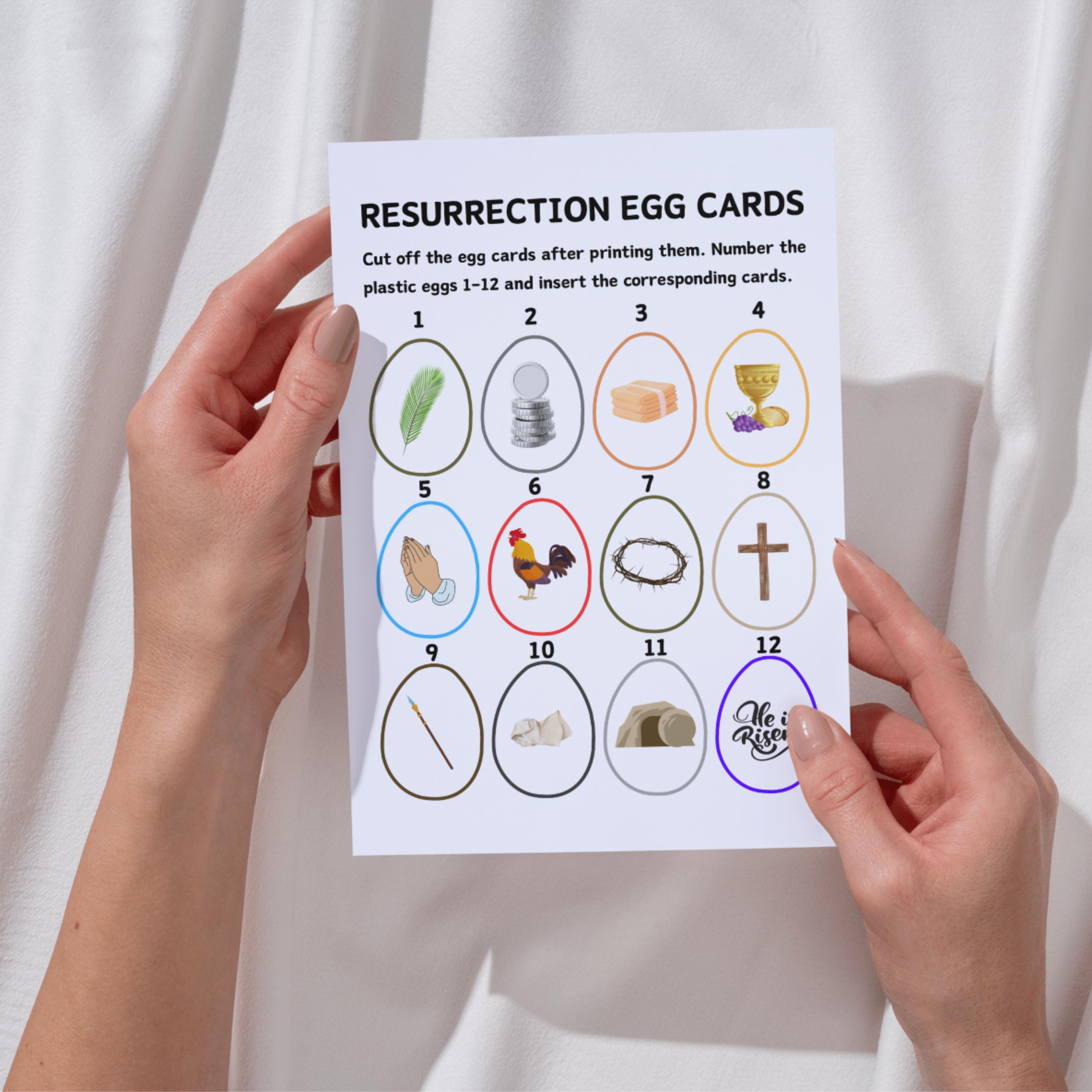 Resurrection Eggs and Story Cards Printable Easter Egg Hunt Activity ...