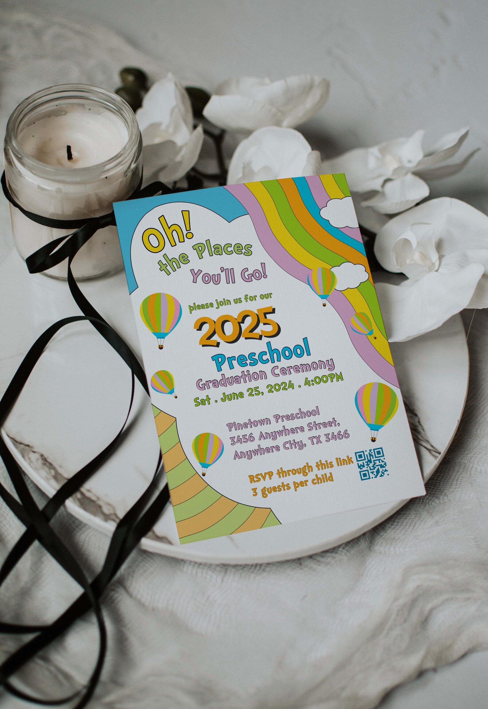 Editable Preschool Graduation Invitation Template: Canva Printable - Etsy