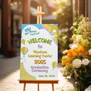 Preschool Graduation Decor Welcome Sign Ceremony Editable Canva ...
