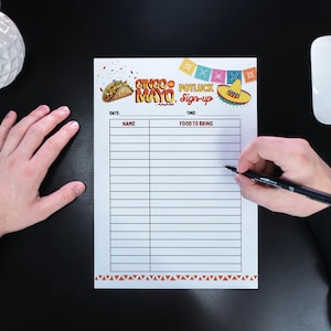 Cinco De Mayo Potluck Signup Sheet Editable Template Free Canva Fiesta ...
