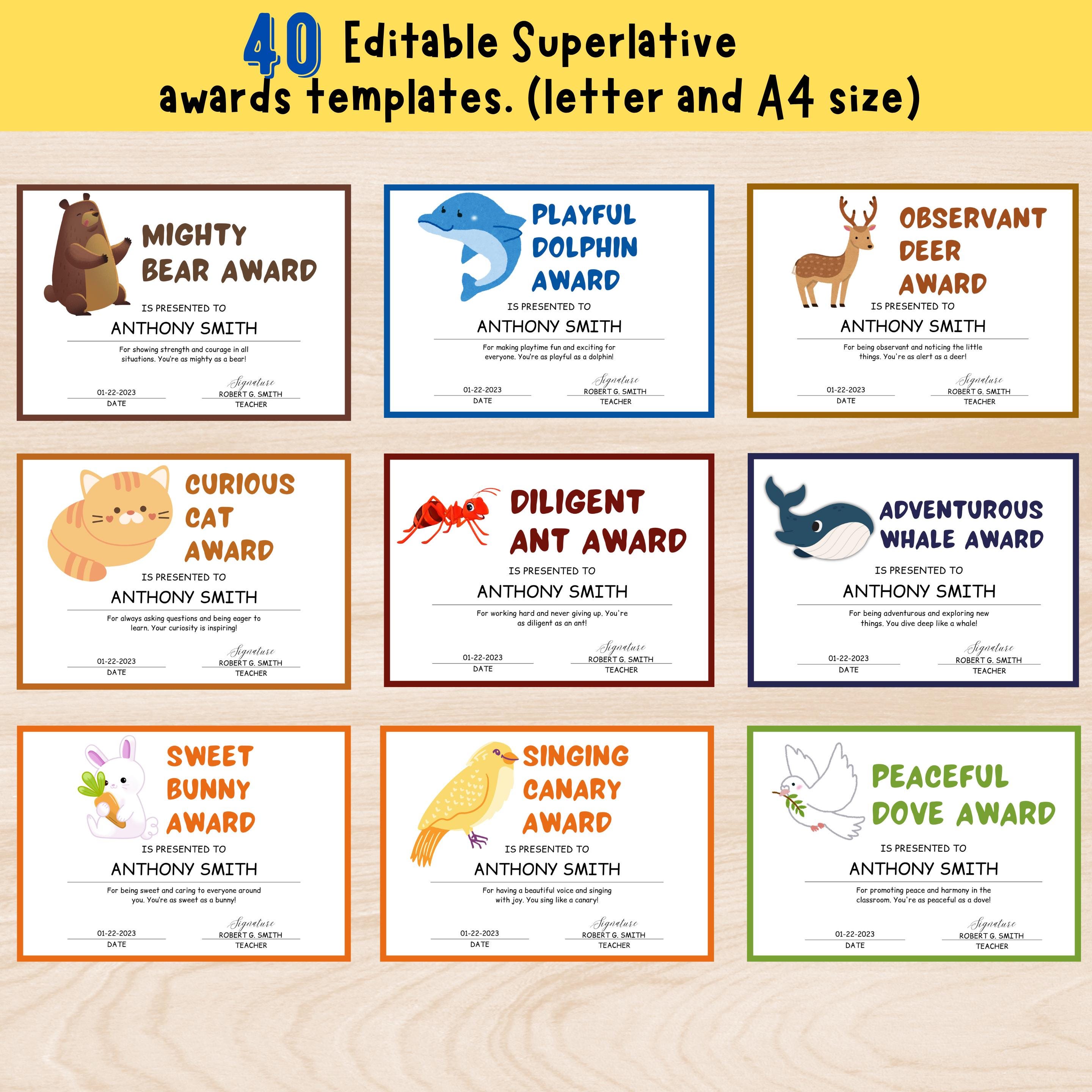 Superlative Awards From Teacher End of Year Award Classroom School ...