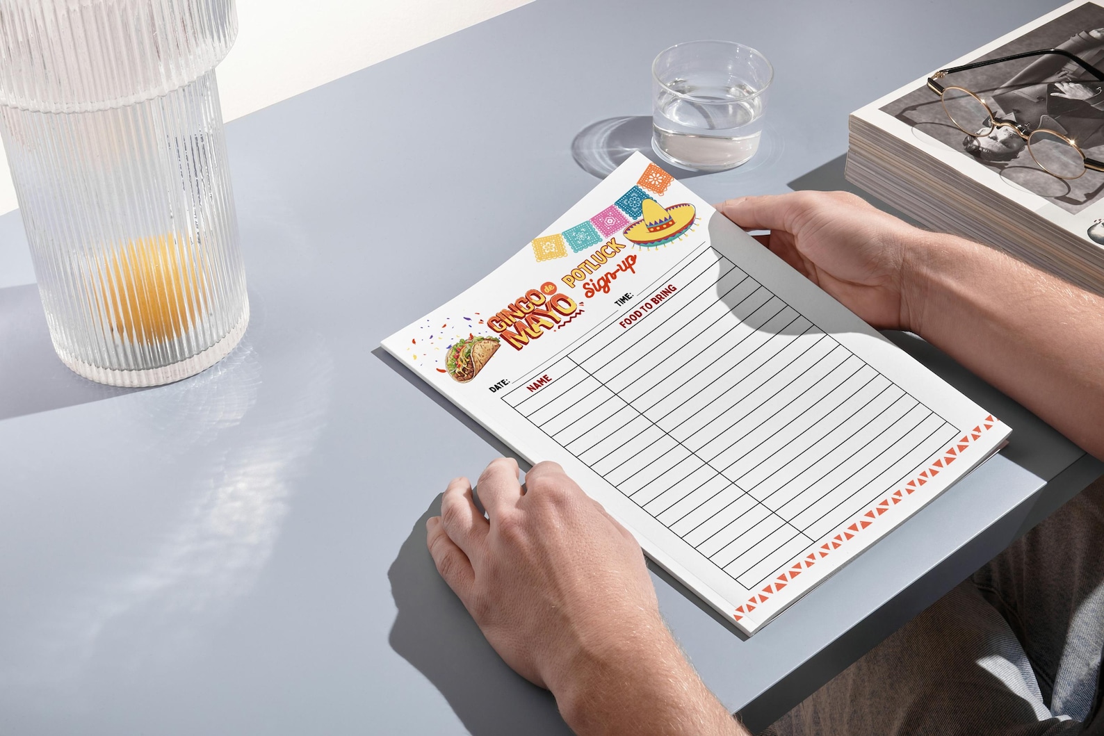 Cinco De Mayo Potluck Signup Sheet Editable Template Free Canva Fiesta ...